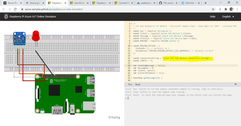 Connecting Raspberry Pi using Azure IOT Online Simulator – ECELLORS CRM ...