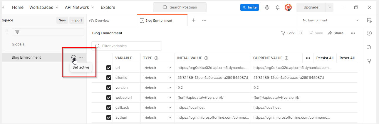 Setting up Postman Environment to test the Dataverse API’s – Quick Tip ...
