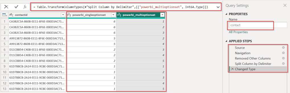 Showing multiselect option set from Model Driven Apps in Power BI ...