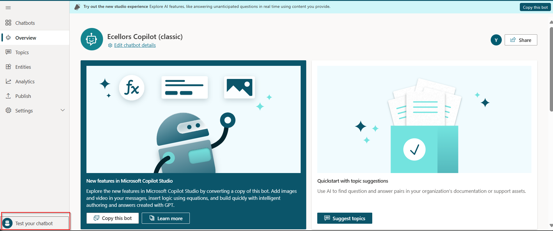 #02 – Copilot Learn Series: Test and Publish your bot – ECELLORS CRM Blog