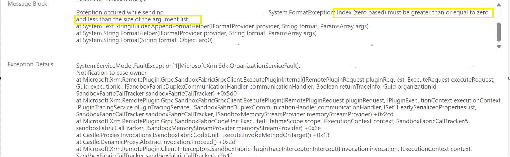 Microsoft.Xrm.RemotePlugin.Grpc.SandboxFabricGrpcClient error from ...