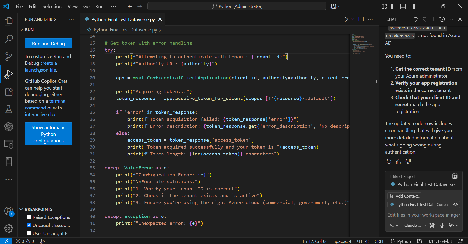 Python + Dataverse Series – #01 – Console Application using Python – ECELLORS CRM Blog